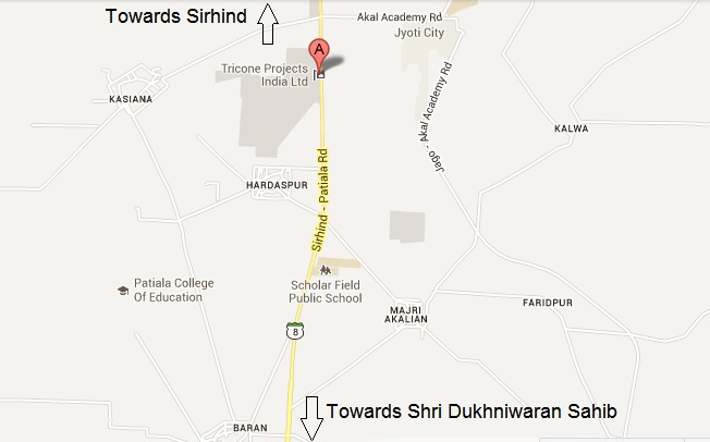 Location Map – Tricone City Patiala